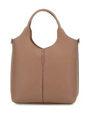 TOD'S Logo Engraved Small Shopper Bag - Brown