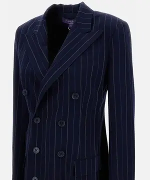 Ralph Lauren Camden Pinstripe Double-breasted Dress - Blue