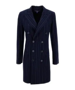 Ralph Lauren Camden Pinstripe Double-breasted Dress - Blue