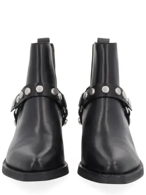 Ash Pointed Toe Chunky Heel Ankle Boots