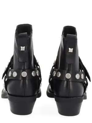 Ash Pointed Toe Chunky Heel Ankle Boots