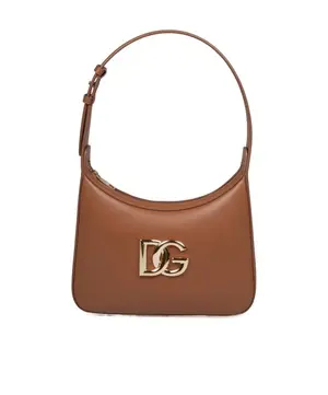 Dolce & Gabbana Logo Plaque Shoulder Bag - Caramel