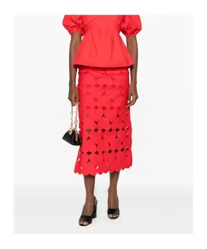 Farm Rio Heart Cutout Midi Skirt