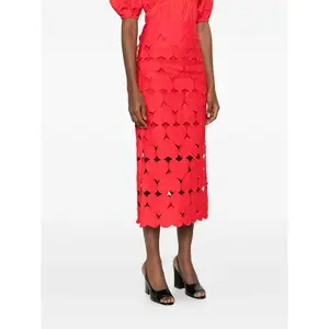 Farm Rio Heart Cutout Midi Skirt