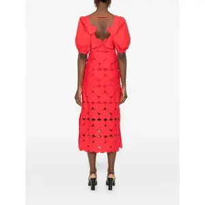 Farm Rio Heart Cutout Midi Skirt