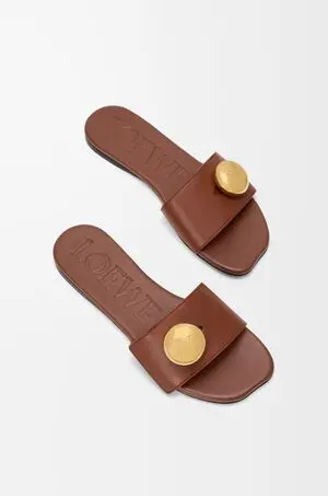 Loewe Logo Plaque Slides - Brown