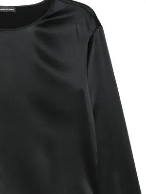 Emporio Armani Satin Three-quarter Sleeve Top
