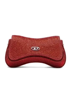 DIESEL® Play-mini Crossbody Bag Embellished Lurex - Red