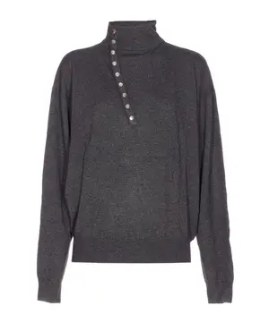 Isabel Marant Étoile High-neck Button Detailed Jumper - Black