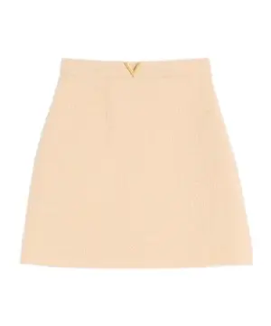 Valentino Garavani Logo Plaque Mini Skirt - Birch