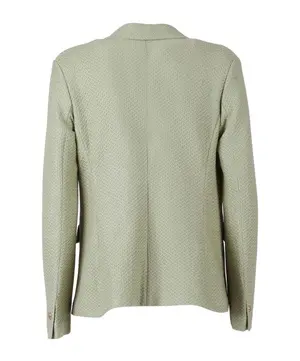 CIRCOLO 1901 Single-breasted Knitted Cotton Blazer - Gray
