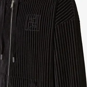 Fendi Zip-up Drawstring Hoodie With Embossed Ff Detail