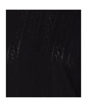 LISA YANG Nika Pointelle Short-sleeve Sweater - Black