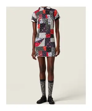 Miu Miu Patchwork Poplin Mini-dress