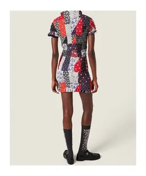 Miu Miu Patchwork Poplin Mini-dress
