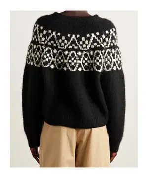 NILI LOTAN Chrissy Fair Isle Jacquard-knit Sweater - Black