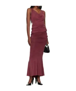 VIVIENNE WESTWOOD Cowl Neck Maxi Dress - Brick