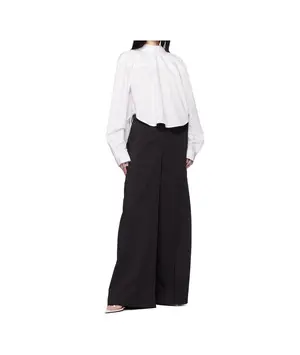 PUSHBUTTON Side-folded Wide-leg Casual Pants
