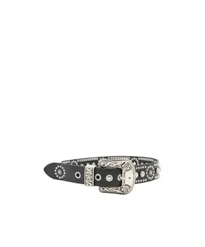 GOLDEN GOOSE Embellished Buckle Belt - Black