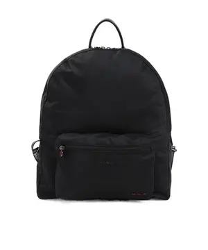 Kiton Logo Lettering Zipped Backpack - Black