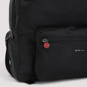 Kiton Logo Lettering Zipped Backpack - Black