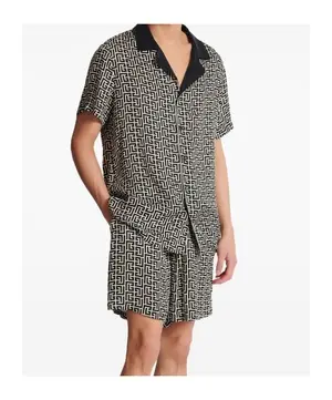 Balmain Pb Monogram Buttoned Shirt - Black