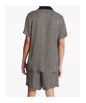Balmain Pb Monogram Buttoned Shirt - Black