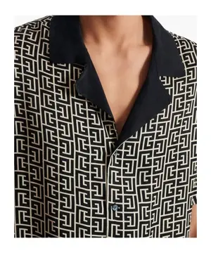 Balmain Pb Monogram Buttoned Shirt - Black