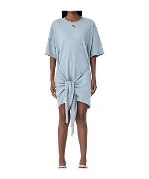 DIESEL® D-eivor Dress With Self-tie Detail - Light Grey