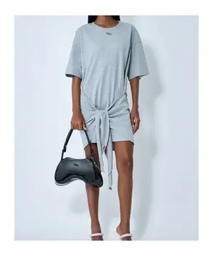DIESEL® D-eivor Dress With Self-tie Detail - Light Grey