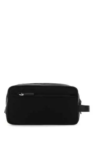Prada Re-nylon And Saffiano Leather Travel Pouch - Black