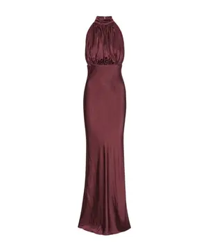 ROTATE BY BIRGER CHRISTENSEN Sleeveless Halterneck Ruched Dress