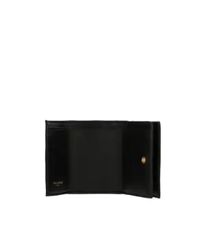 Saint Laurent Cassandre Logo Plaque Quilted Wallet