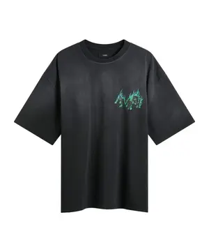 Amiri Logo Flames Crewneck T-shirt - Black