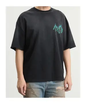 Amiri Logo Flames Crewneck T-shirt - Black