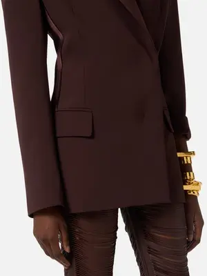 Elisabetta Franchi Satin Lapels Double-breasted Jacket