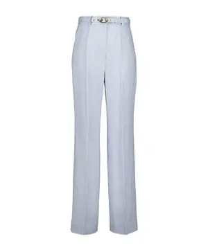 Zimmermann Pinstripe Belted Tailored Trousers - Gray