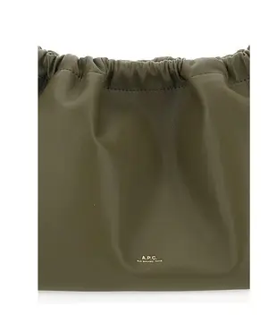 A.p.c. Logo Detailed Drawstring Shoulder Bag - Green