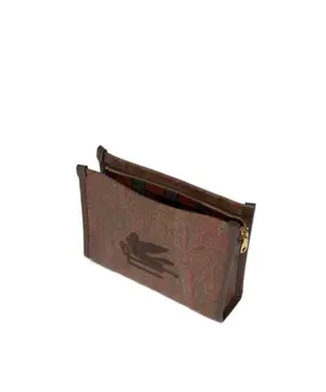 Etro Arnica Pouch With Pegaso Detail - Brown
