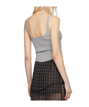 KNWLS Ribbed Knit Vest With Double Front Slits