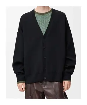 Loewe V-neck Knitted Cardigan - Black
