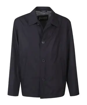 Herno Long-sleeved Jacket With Pointed Collar - Black