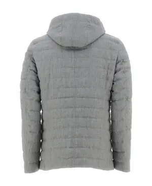 Herno Hooded Quilted Blazer - Gray