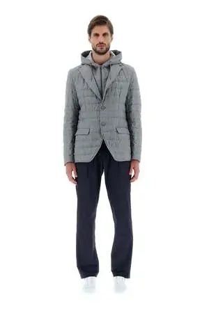 Herno Hooded Quilted Blazer - Gray