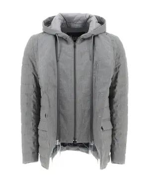 Herno Hooded Quilted Blazer - Gray