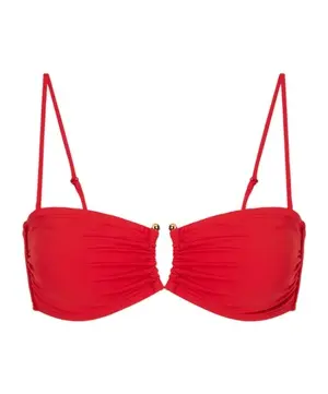 NILI LOTAN Embellished Bikini Top - Red