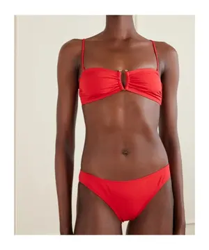NILI LOTAN Embellished Bikini Top - Red