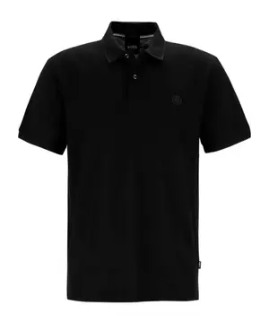 Hugo Boss Logo-detail Cotton Polo Shirt - Black