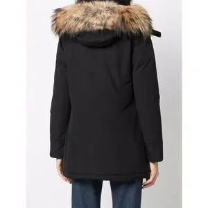 Woolrich Fur-trimmed Hooded Padded Coat - Black
