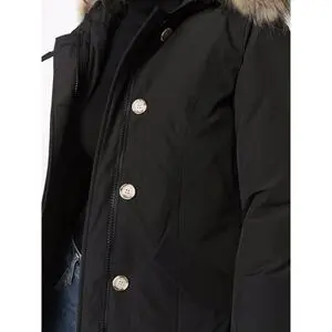 Woolrich Fur-trimmed Hooded Padded Coat - Black